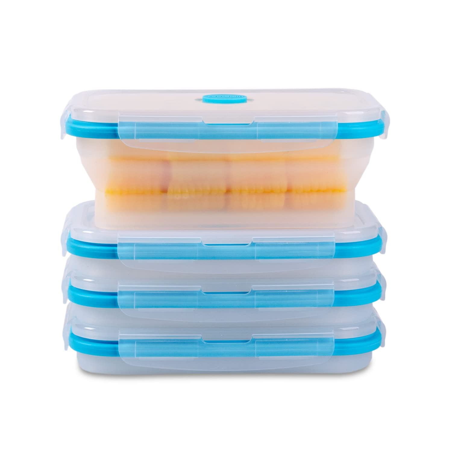 Stackable Collapsible Food Containers 27oz, 4-Pack Airtight Silicone ...