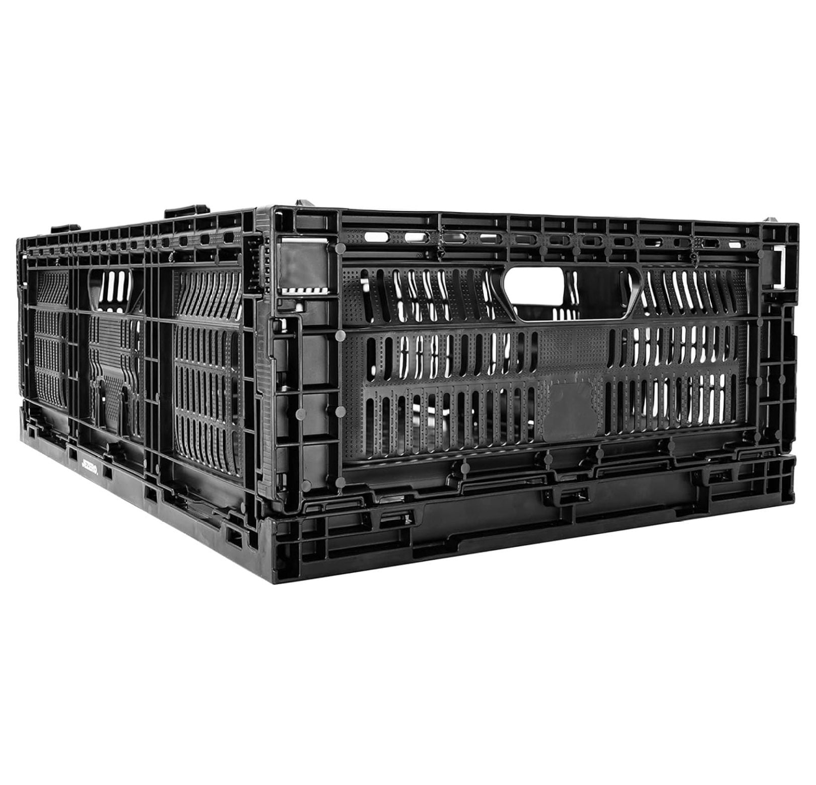 Stackable, Collapsible Professional Storage Crate: Grated Wall Utility ...