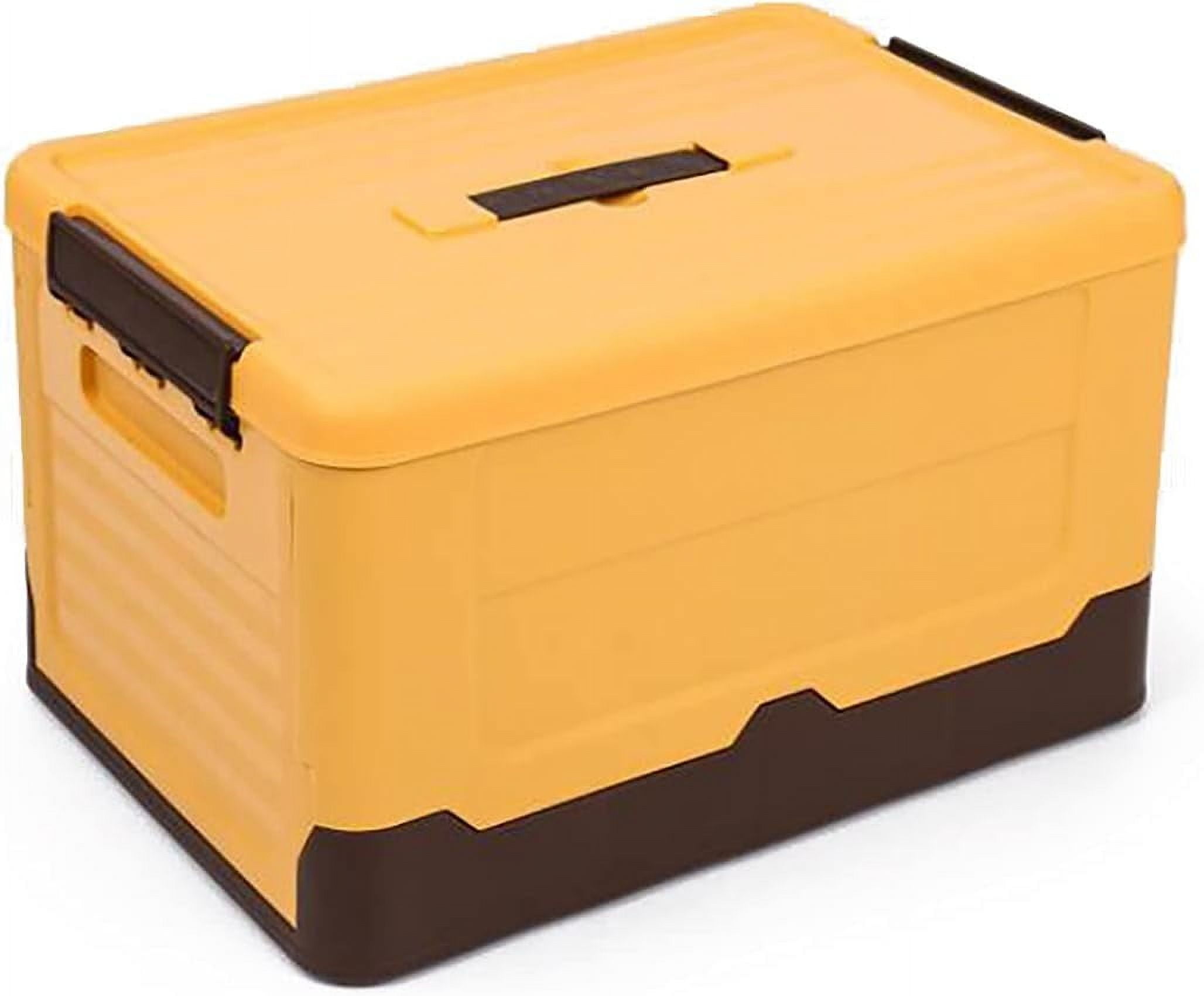 Stackable Collapsible Storage Bins with Lids,Durable Plastic Folding ...