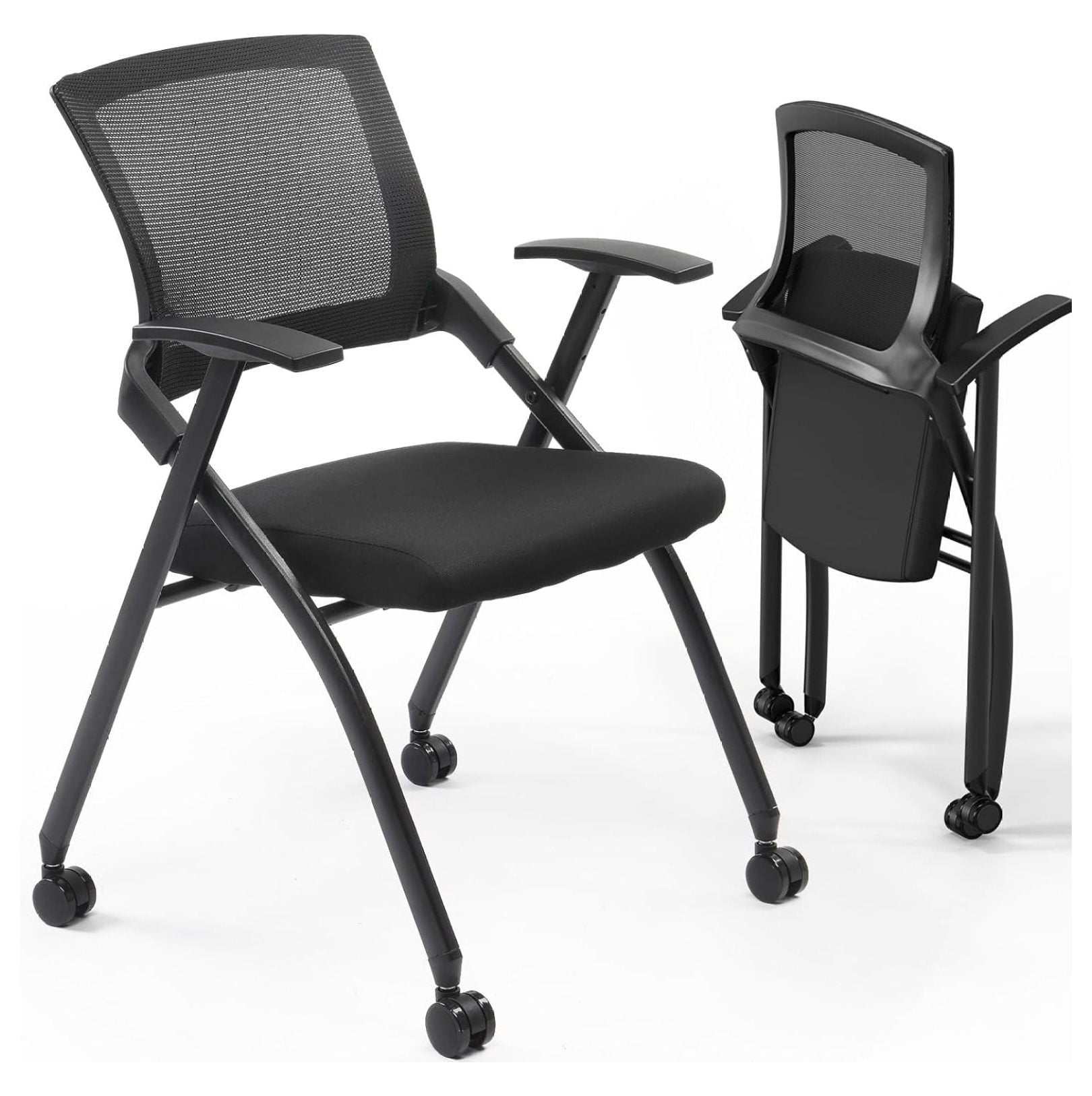 Stackable Conference Room Chairs with Wheels, Folding Office Chair ...