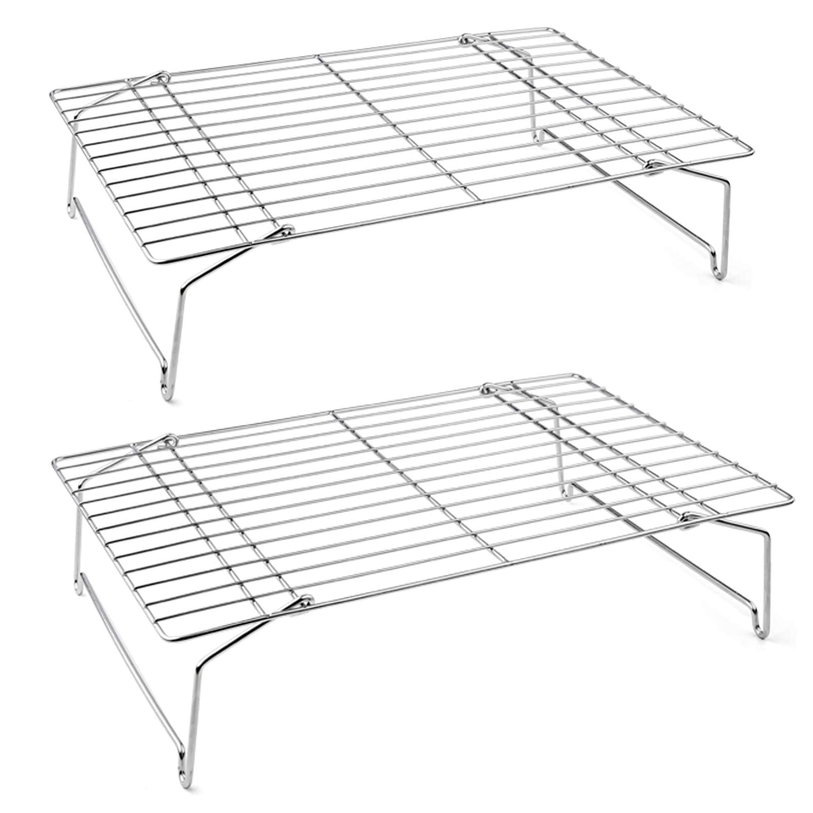 Stackable Cooling Rack Set 2-Tier, Stainless Steel Wire Baking Rack for ...