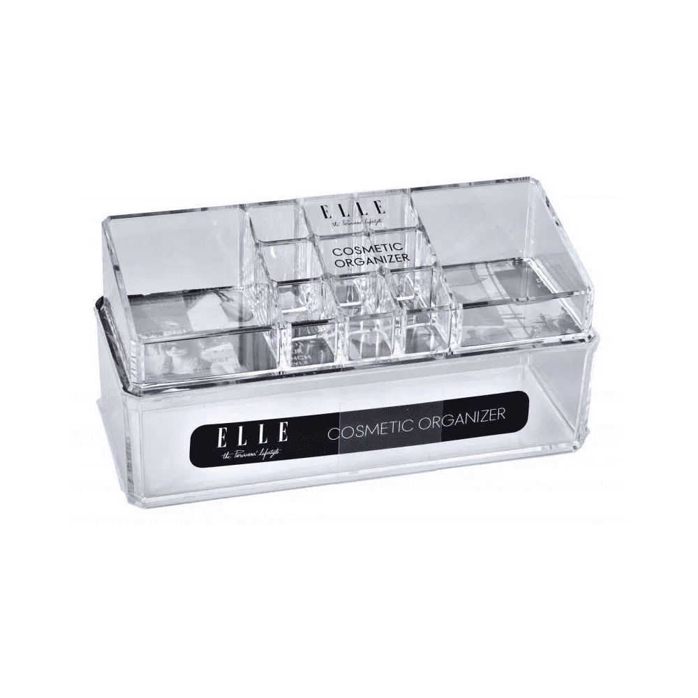 Stackable Cosmetic Organizer with 11 Compartments & Drawer Section ...