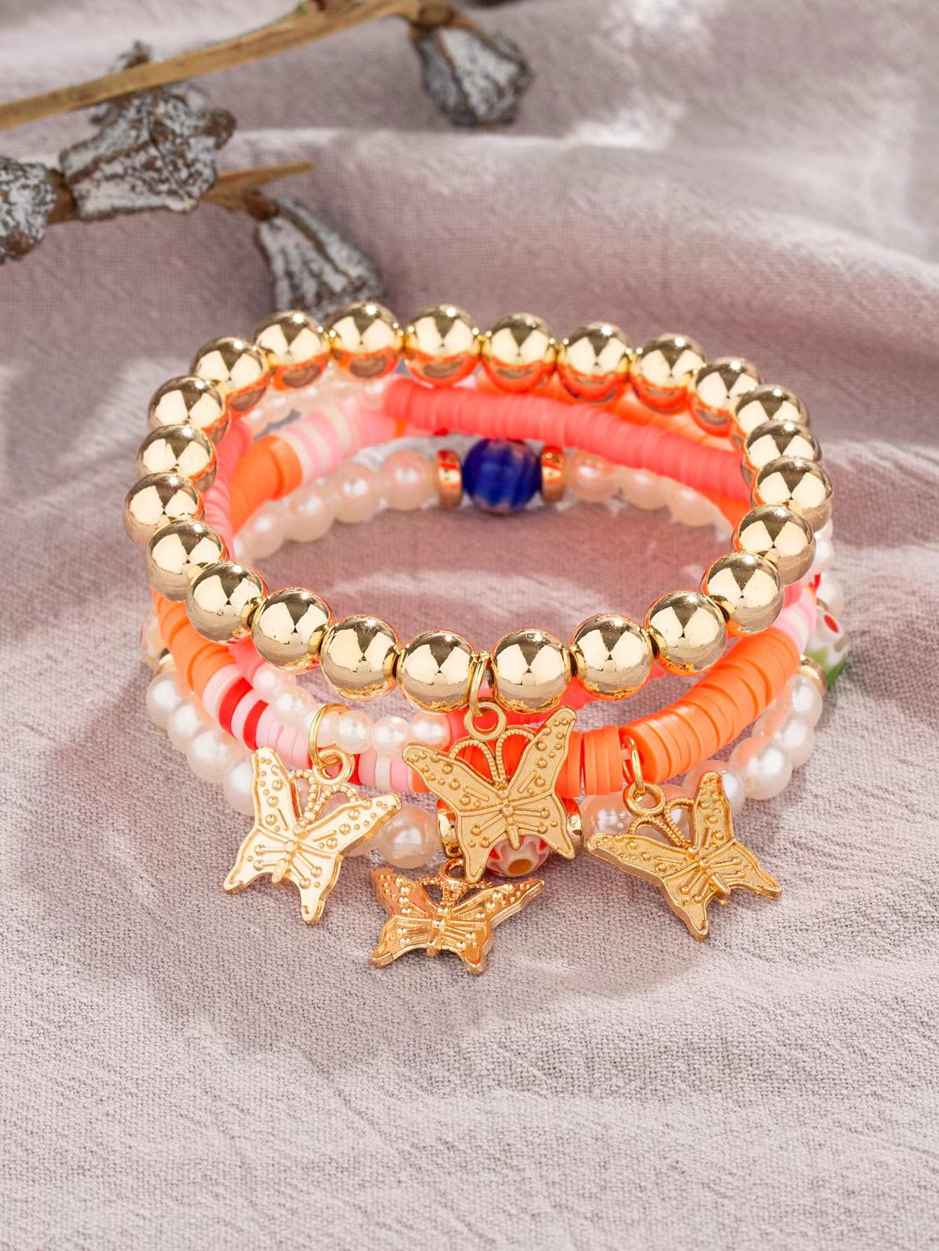 Stackable Crystal Beaded Bracelets for Women Boho Multi Layer Stretch ...