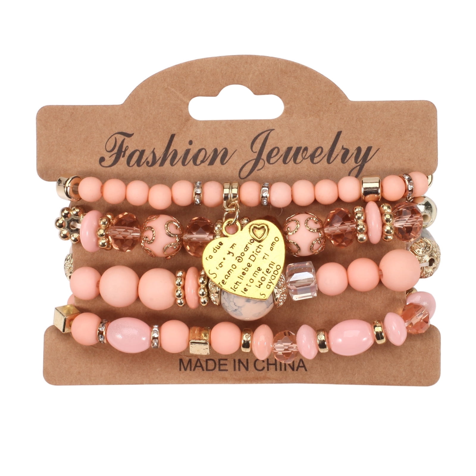 Stackable Crystal Beaded Bracelets for Women Boho Multi Layer Stretch ...