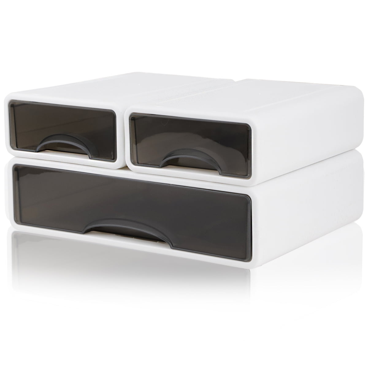 Stackable Desk Organizer, 13" Wide Large Desktop Storage Box with 3 ...