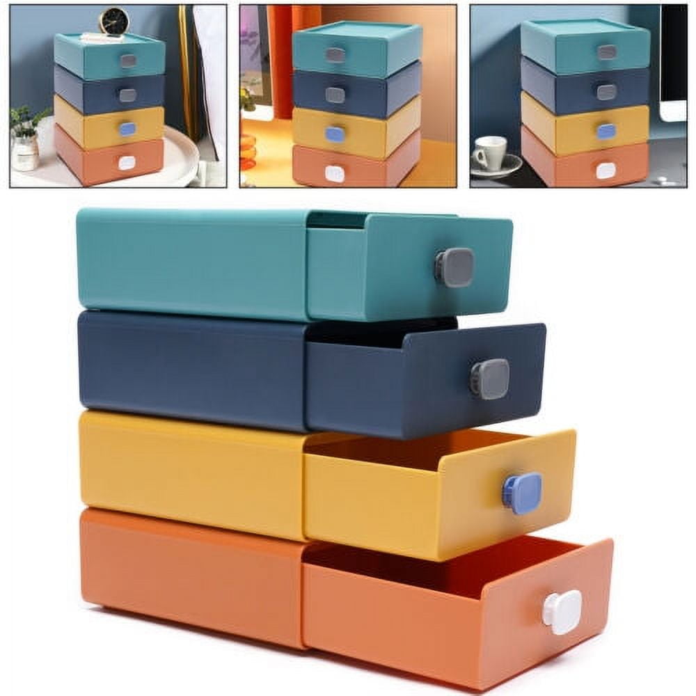 Stackable Desktop Drawer Storage Box Countertop Debris Sorting Storage ...