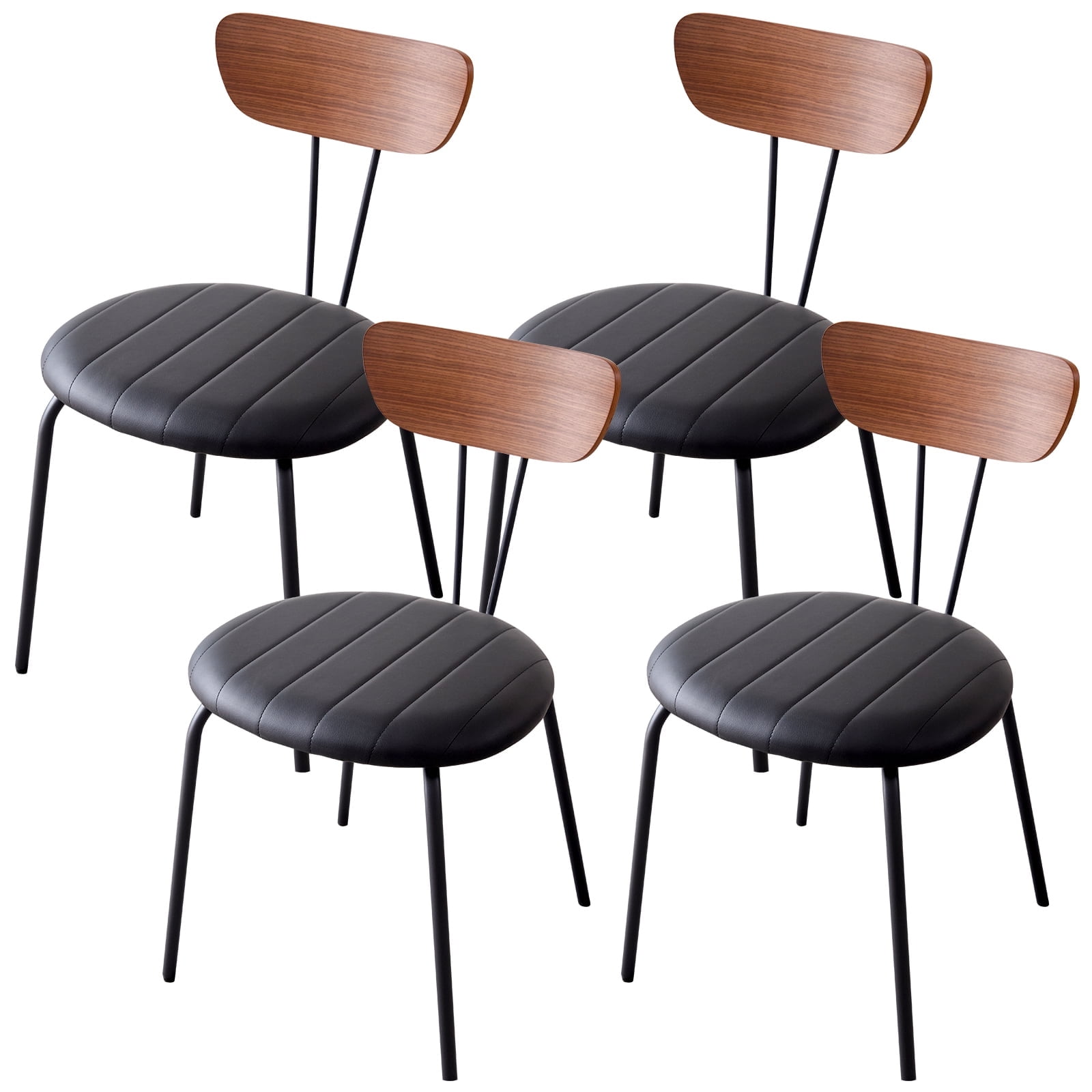 Stackable Dining Chairs Set of 4, Small Modern Kitchen Chair With Solid ...