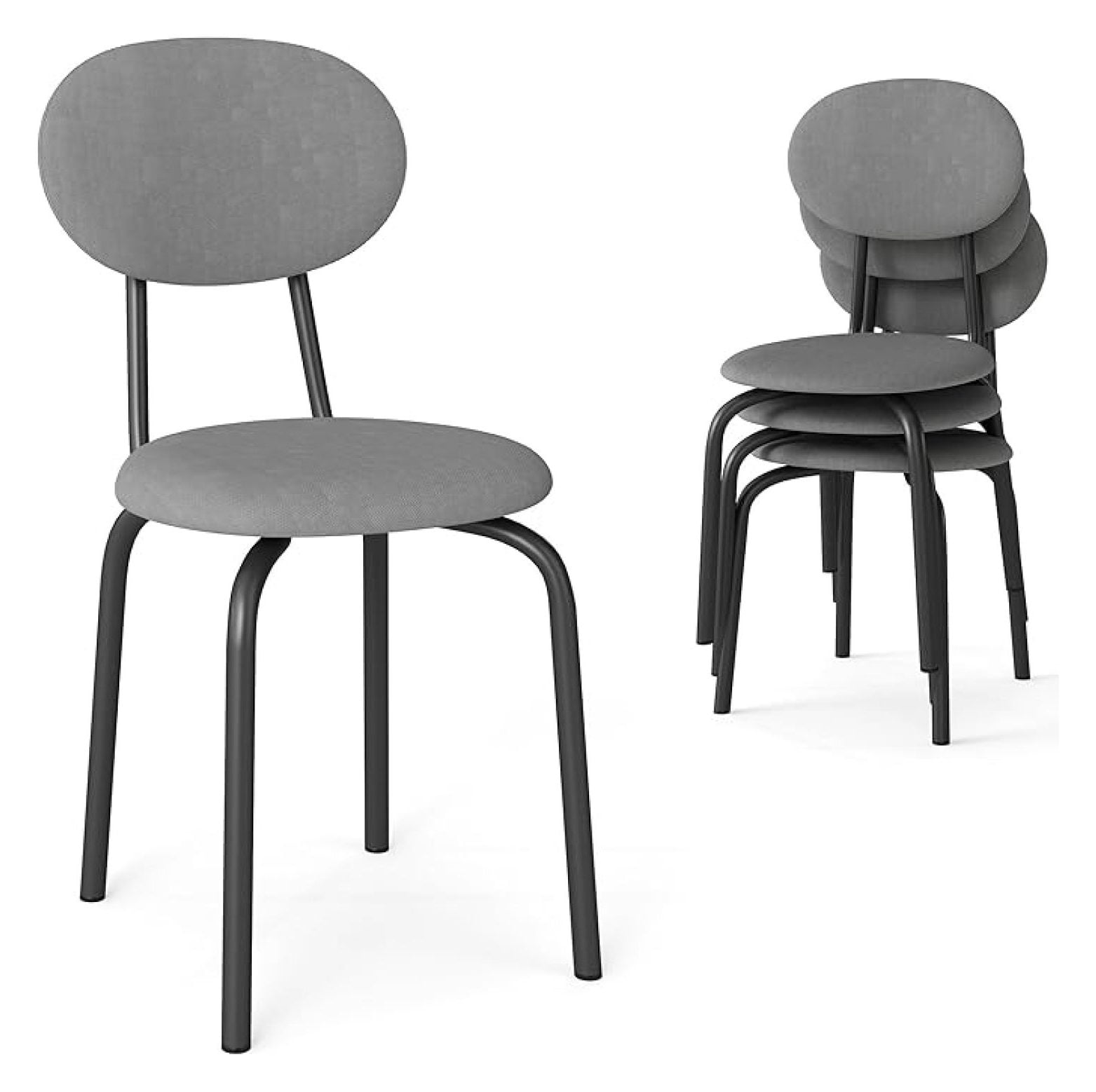 Stackable Dining Chairs Set of 4, Stackable Waiting Room Chairs ...