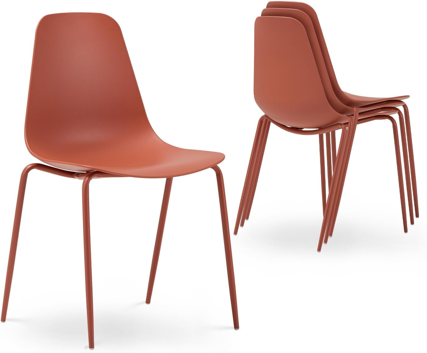 Stackable Dining Room Chairs Plastic Chairs Chairs with Metal Legs for ...