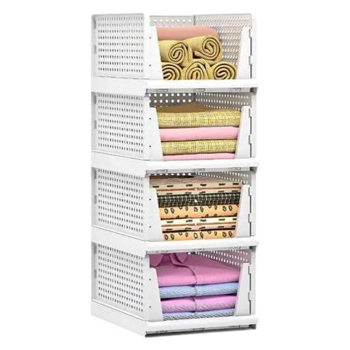 Stackable Drawer Organizer Plastic Storage Bins for Clothes and Linens ...