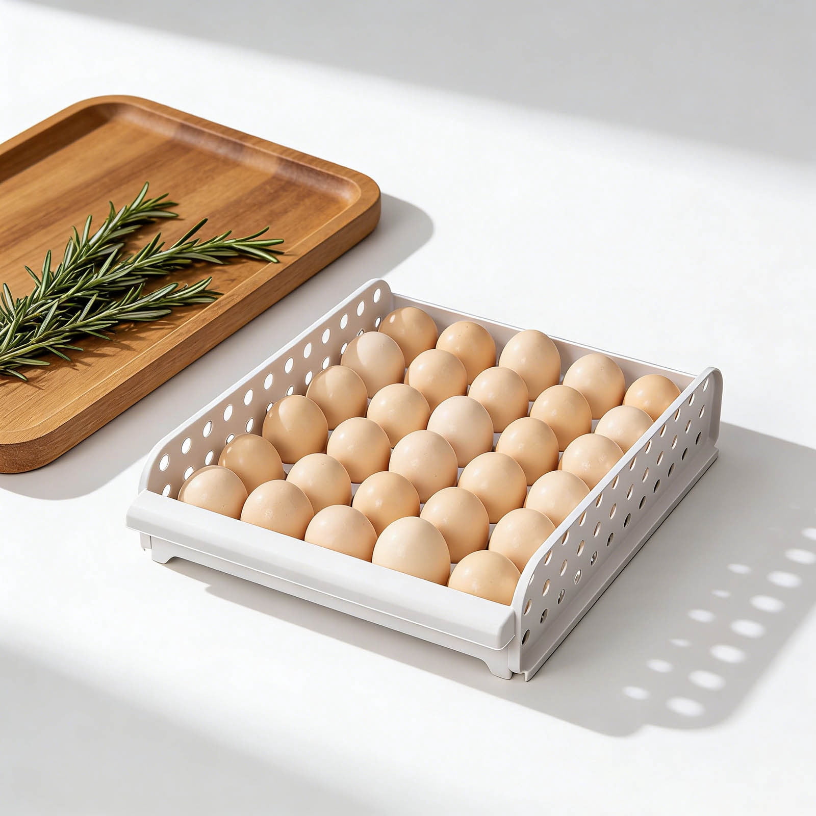 Stackable Egg Container Syorage Bin: Refrigerator Egg Holder for ...