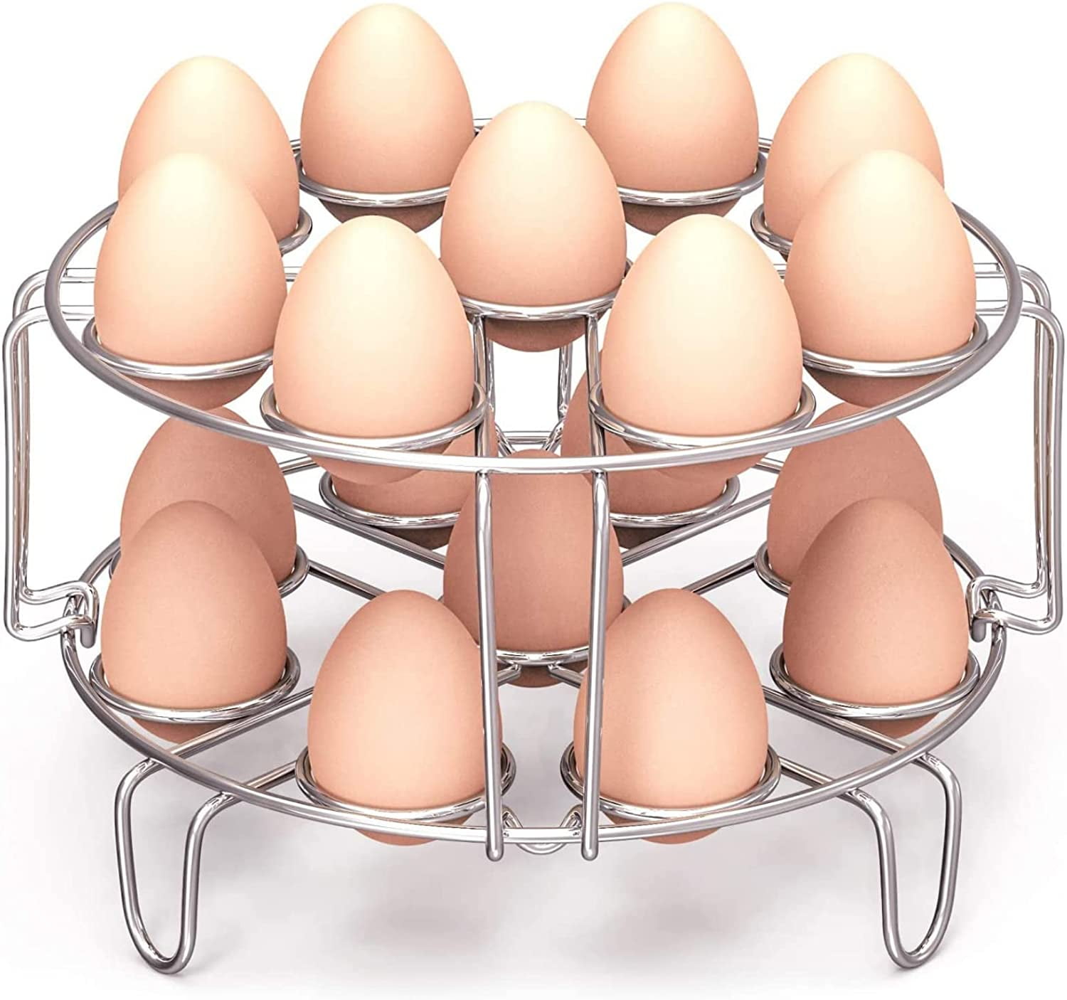 Stackable Egg Steamer Rack Kitchen Tripod Steamer Boil 18 Eggs Stainless Steel Instant Pot Egg