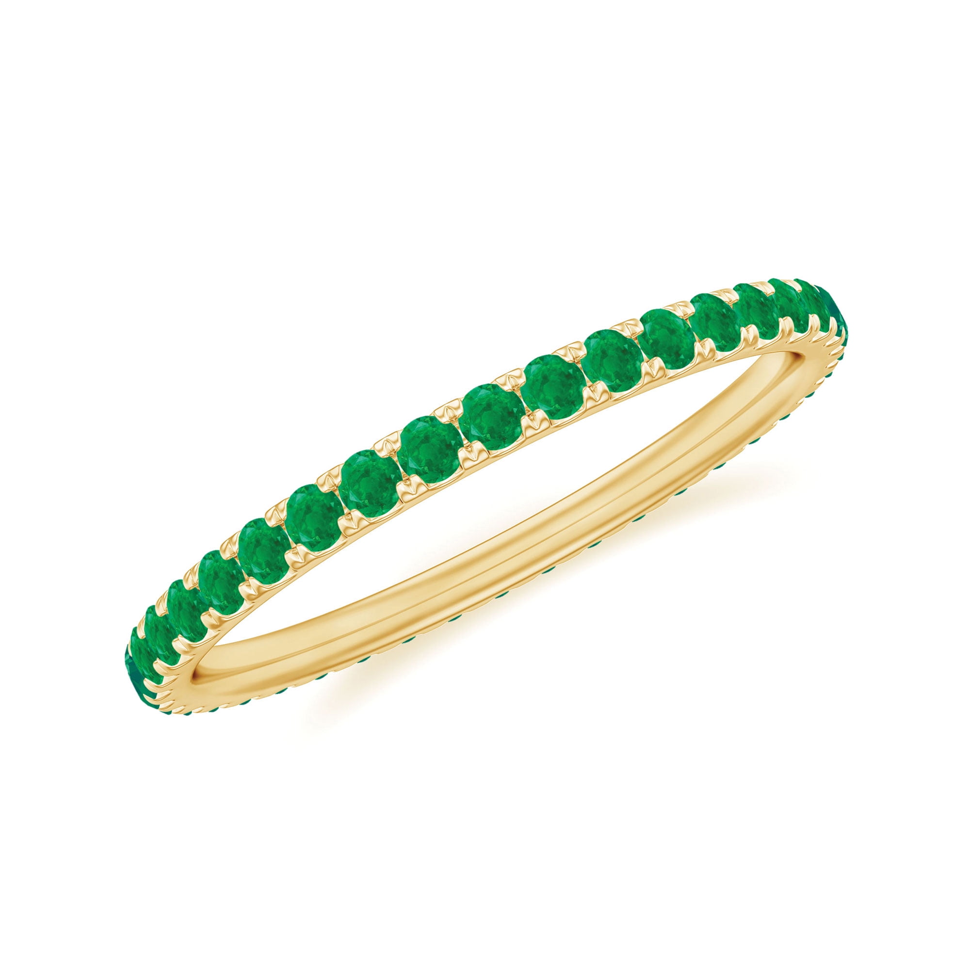 Rosec Jewels Stackable Emerald Full Eternity Ring for Women (0.75 CT ...