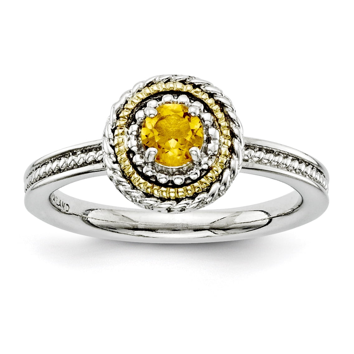 Stackable Expressions Sterling Silver & 14K Citrine Ring - Walmart.com