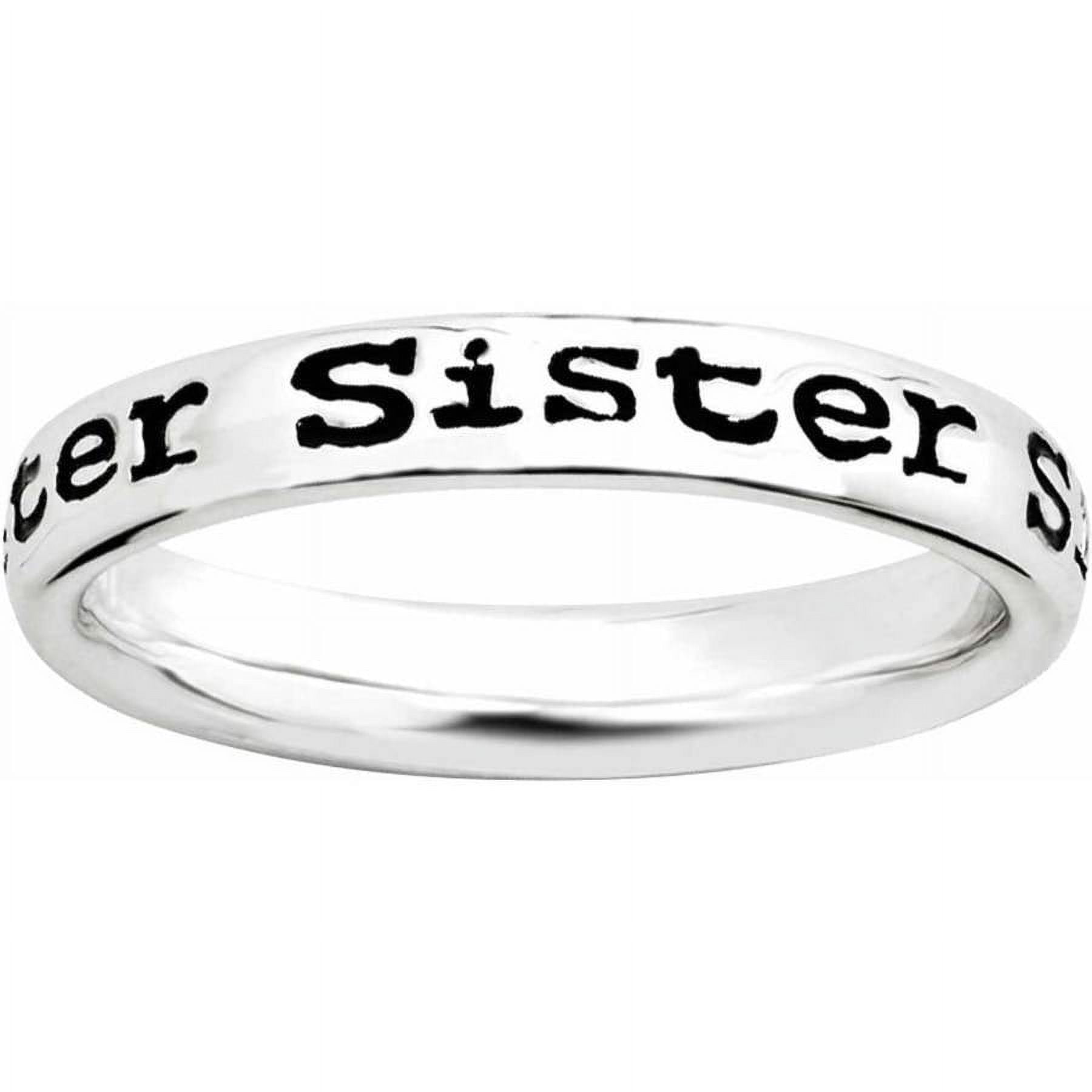 Stackable Expressions Sterling Silver Enameled Sister Ring - Walmart.com