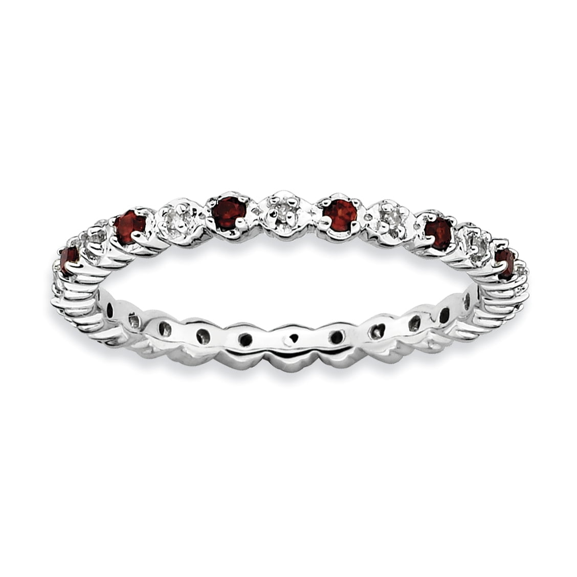 Stackable Expressions Sterling Silver Garnet & Diamond Ring - Walmart.com