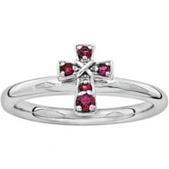 Sterling Silver 14k Stackable Expressions Rhodolite Garnet Ring - Walmart.com