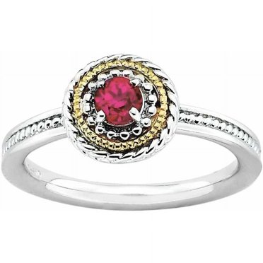 Sterling Silver 14k Stackable Expressions Rhodolite Garnet Ring - Walmart.com