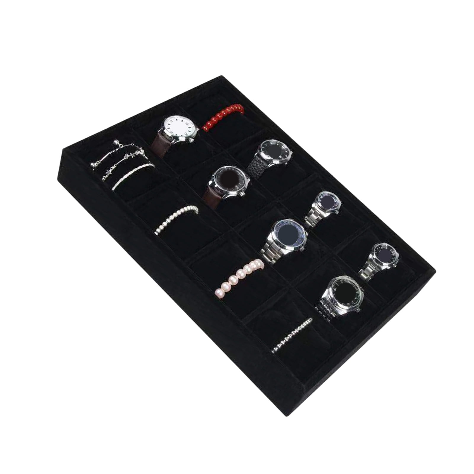 Stackable Flannel Watch Tray With 12 Section Storage And User Friendly ...