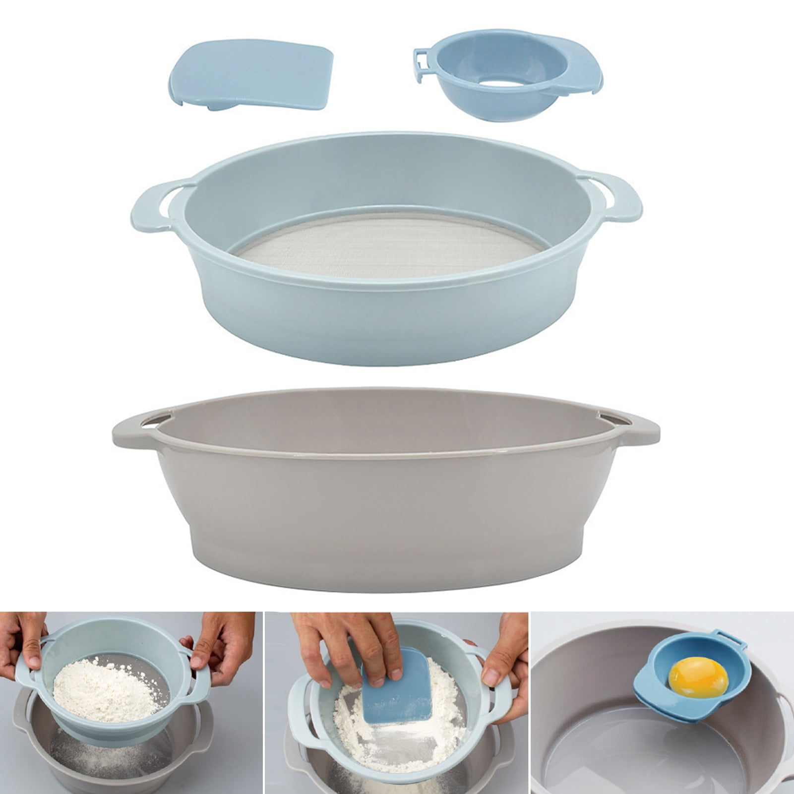 Stackable Flour Sieve Set 4-Piece Multifunctional Kitchen Baking Tools ...