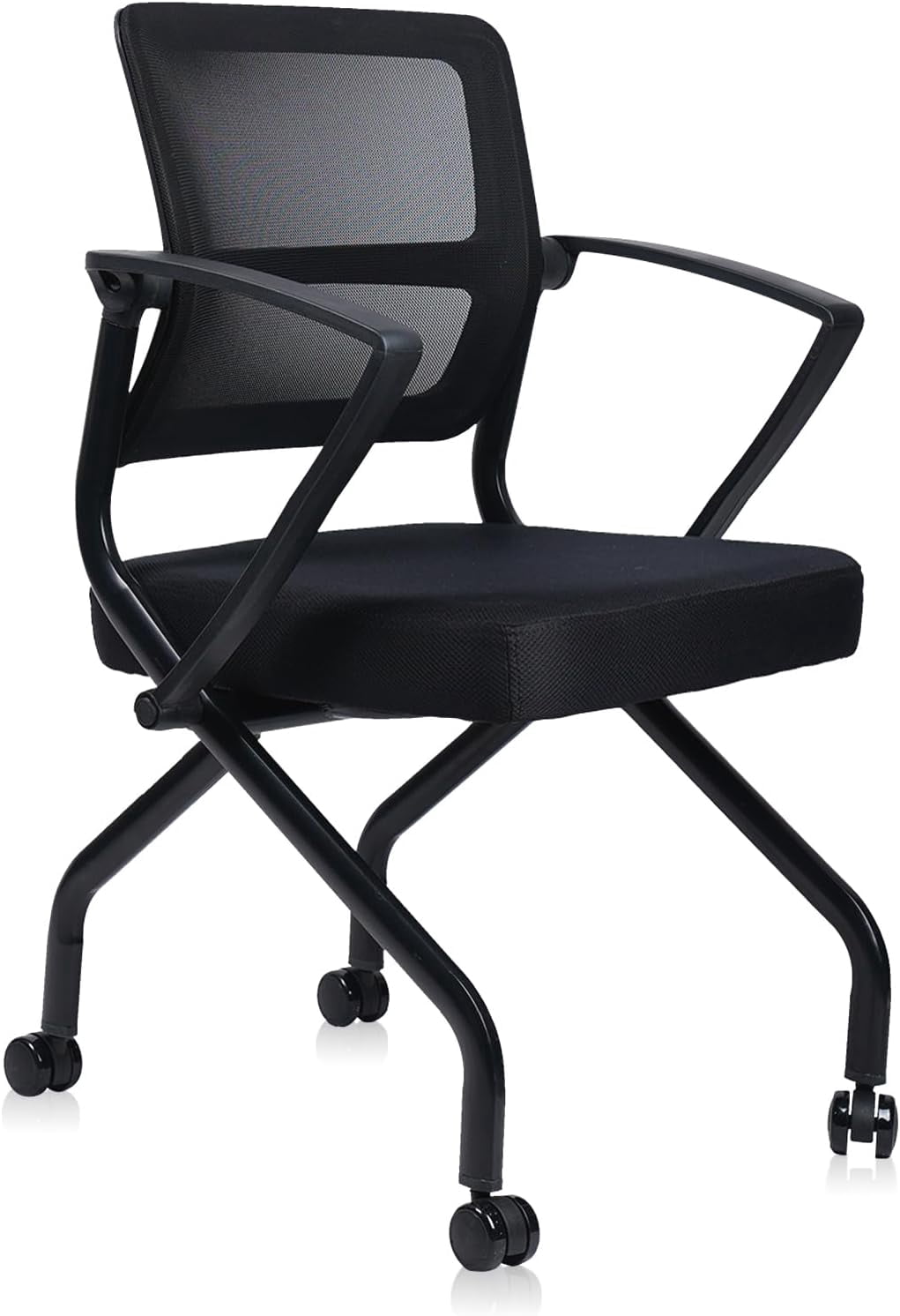Stackable Foldable Ergonomic Office Chair with Lumbar Support and Thick ...