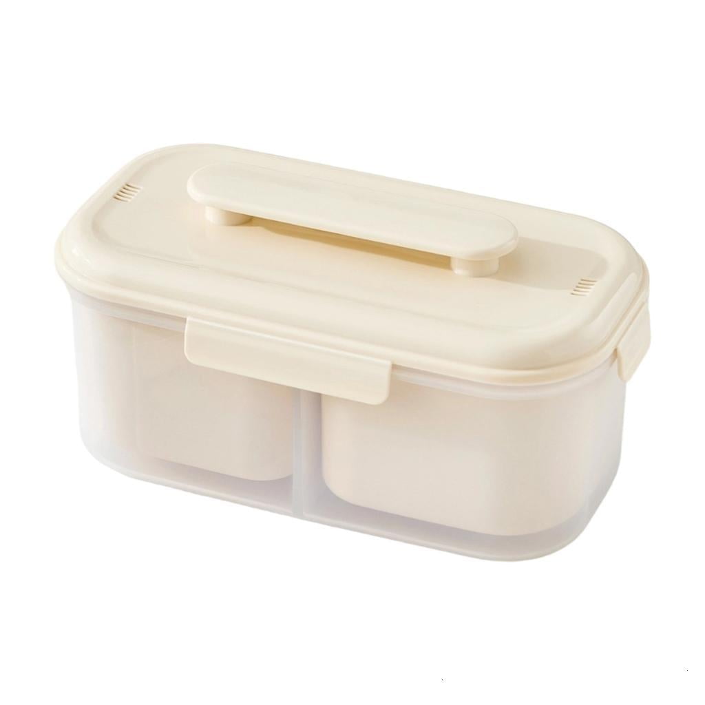 Stackable Food Container Divided Sections Portable Microwave Safe Meal ...
