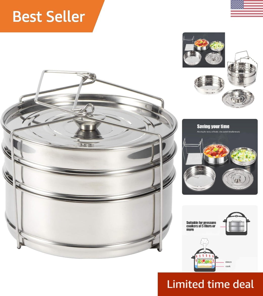 Stackable Food Steamer for Pressure Cooker - Stainless Steel Kitchen ...