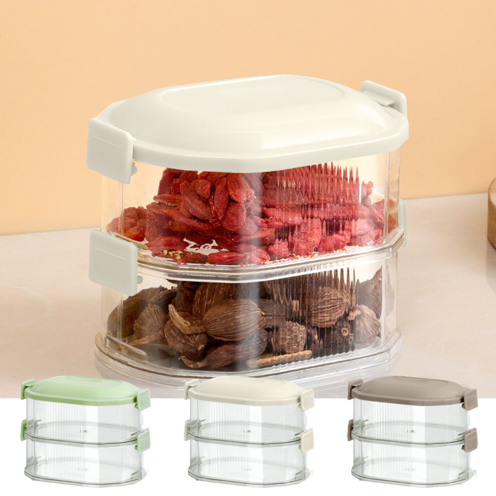 Stackable Food Storage Containers, Sealed Humidity Proof, 350 Ml ...