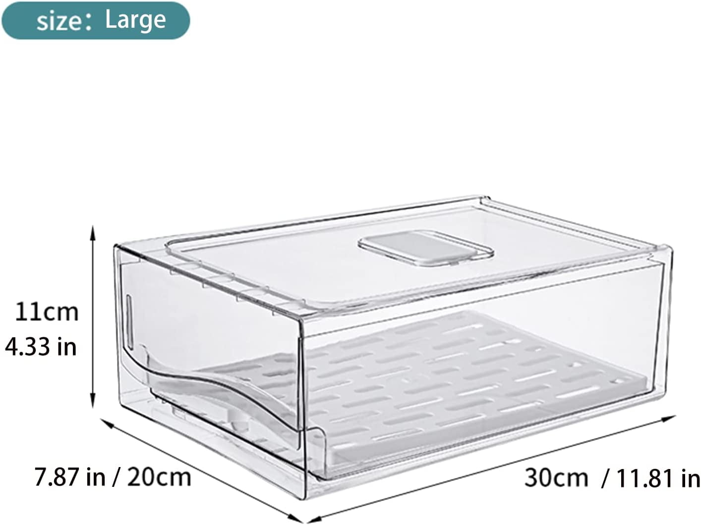 Stackable Fridge Organizer Bins, Large Food Storage Containers, with ...
