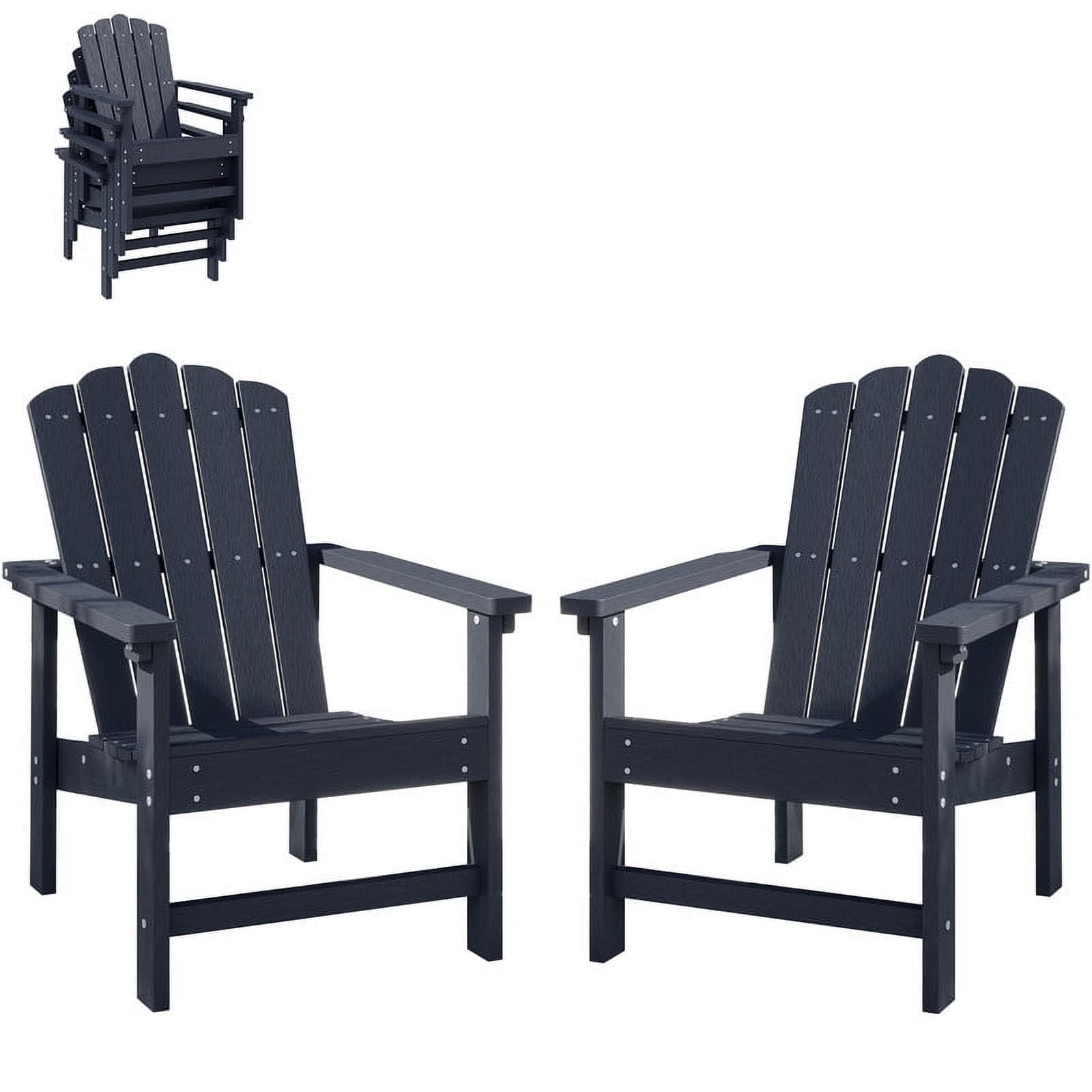 GONICHA Stackable HDPE Adirondack Chairs Set of 2 Outdoor Patio Seating ...