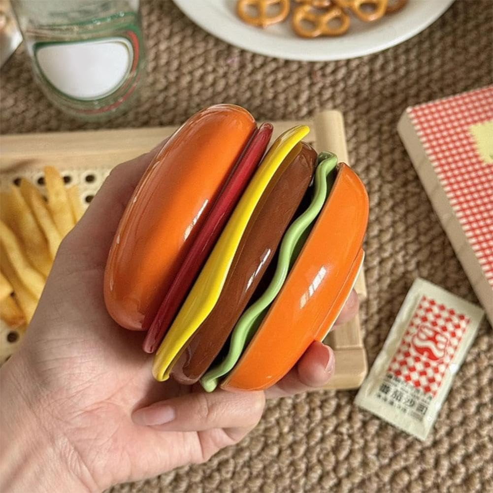 Stackable Hamburger Plate Set,Burger 6-Layer Mini Dinner Plate,Funny ...
