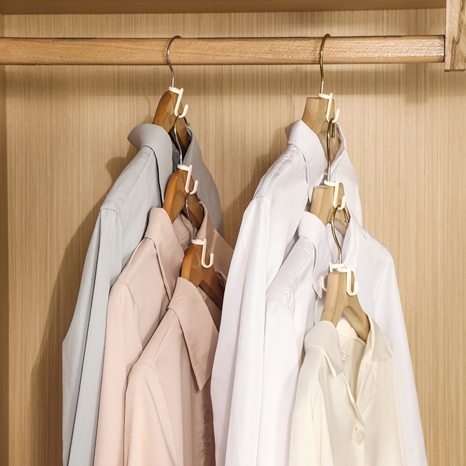 Stackable Hanger Connector Hook Plastic Closet Organizer Dormitory Wardrobe Space Saving Multi ...