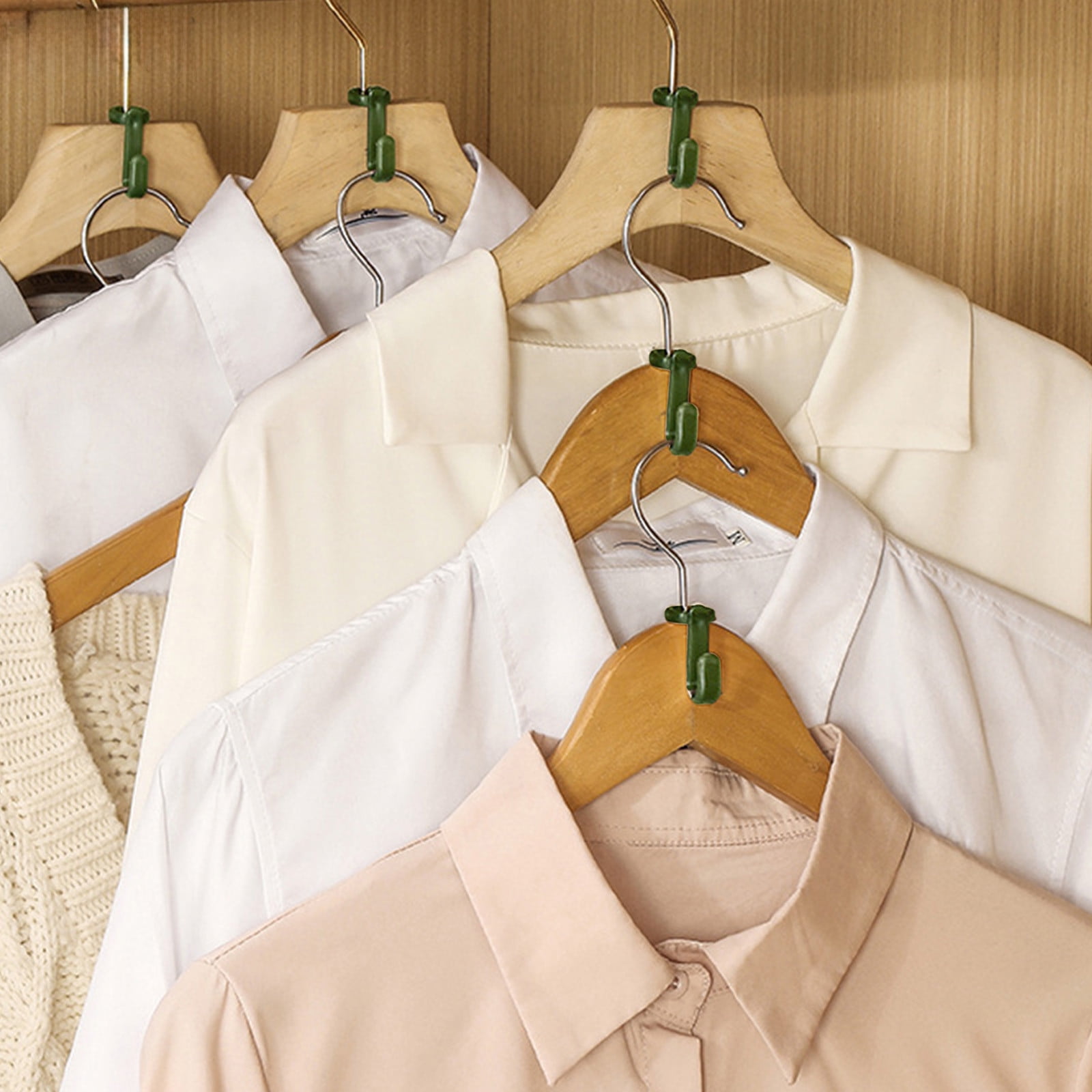 Stackable Hanger Hooks-10 Pack Plastic Space-Saving Closet Organizers ...