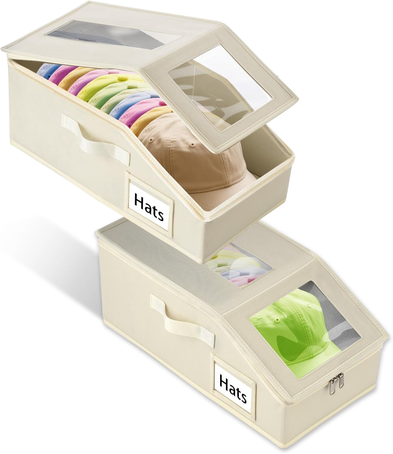 Stackable Hat Storage for Baseball Caps, 2 count Hat Storage Boxes for ...