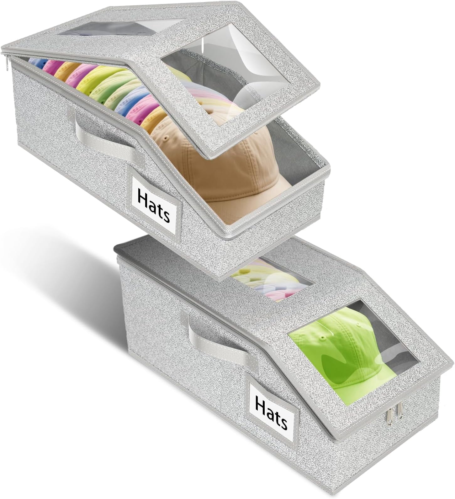 Stackable Hat Storage for Baseball Caps, 2 count Hat Storage Boxes for ...