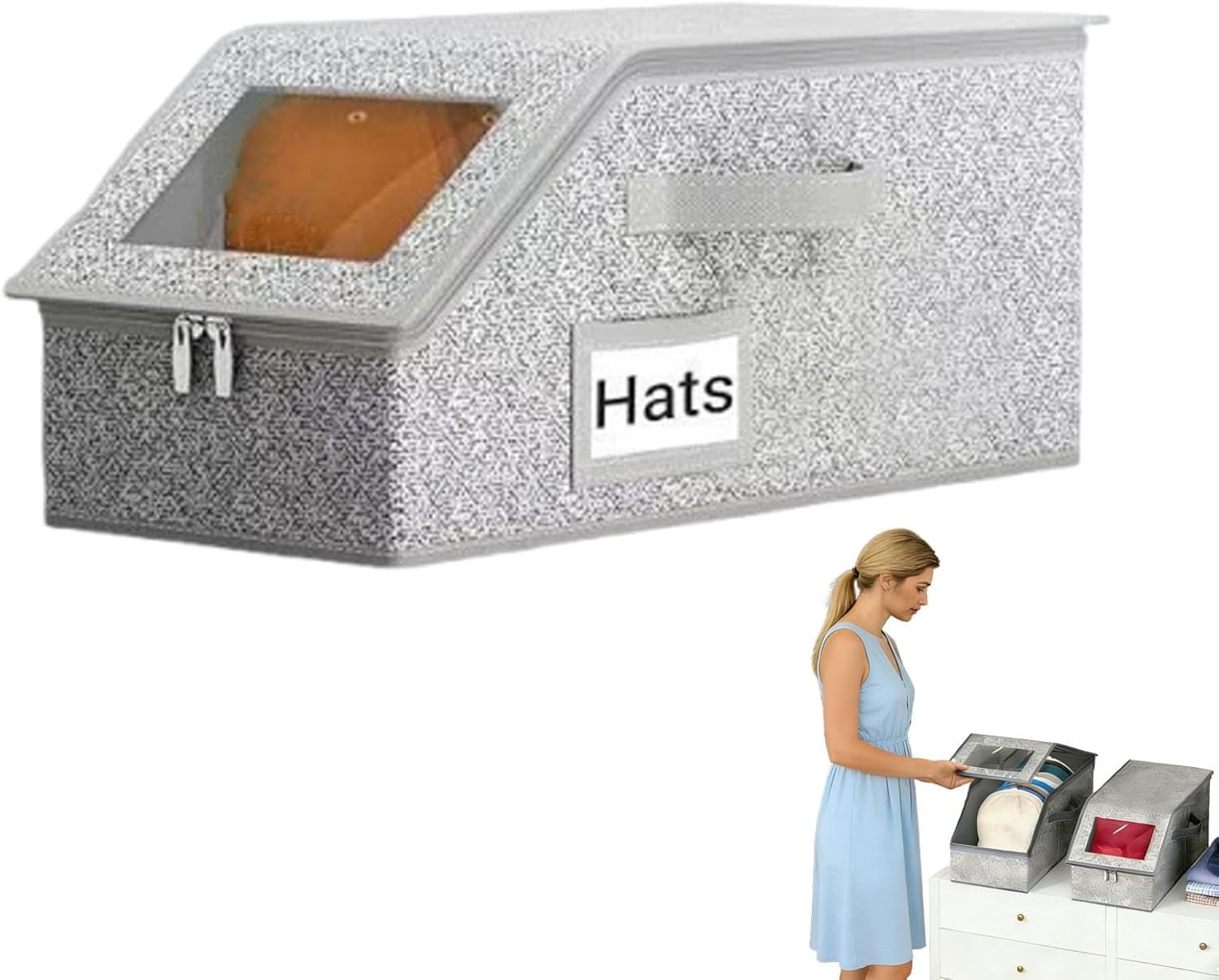 Stackable Hat Storage Boxes for Baseball Caps, Space-Saving Organizer ...