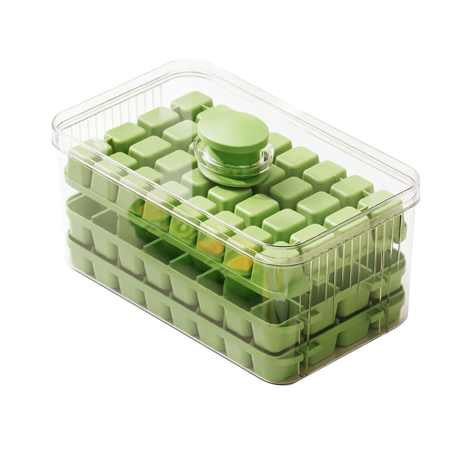 Stackable Ice Cube Tray Set with Airtight Storage Box, Easy Release 3 ...