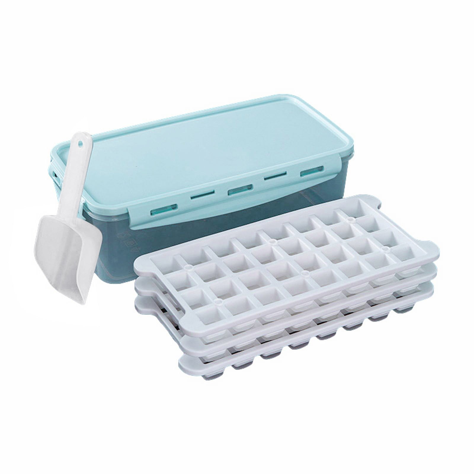 Stackable Ice Cube Tray and Bucket Set for Freezer, Includes 2 Trays ...