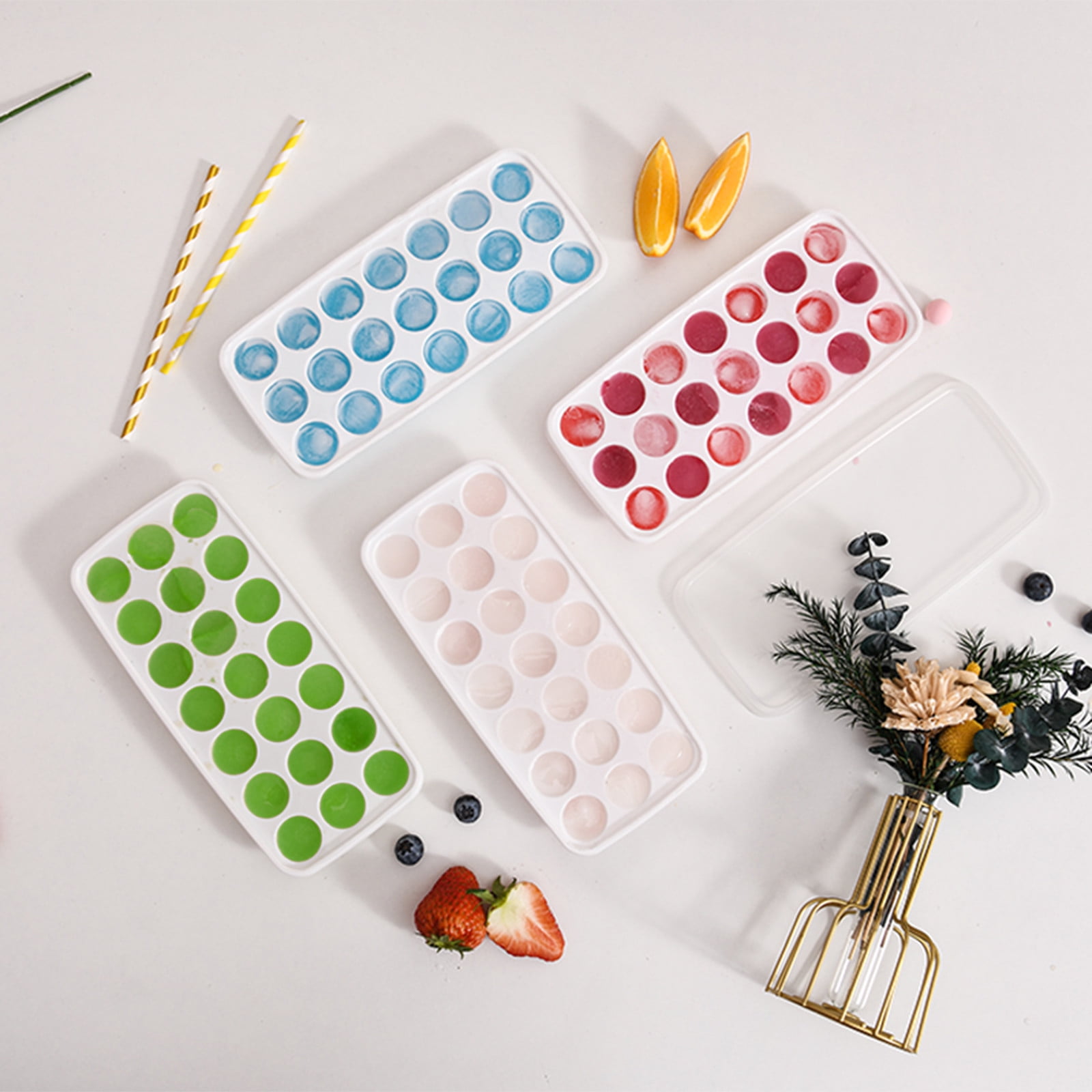 Stackable Ice Trays, Spill-proof Removable Lids, BPA-Free Plastic, For ...