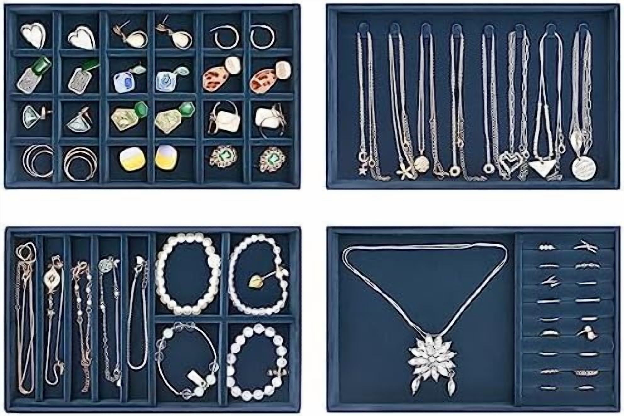 Stackable Jewelry Organizer Trays for Drawers, Jewelry Drawer Inserts ...