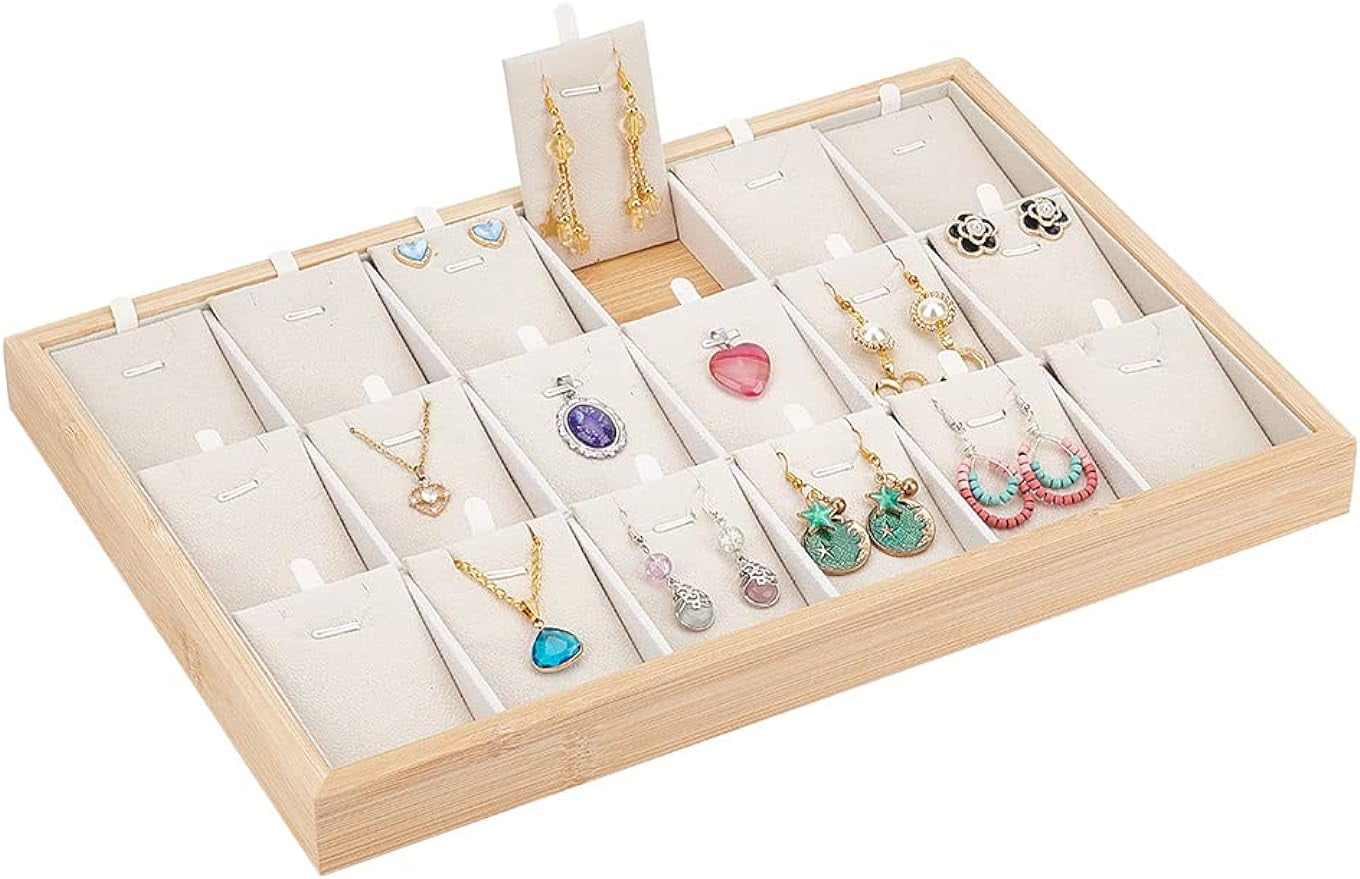 Stackable Jewelry Trays Organizer 18 Grids Velvet Jewelry Display ...