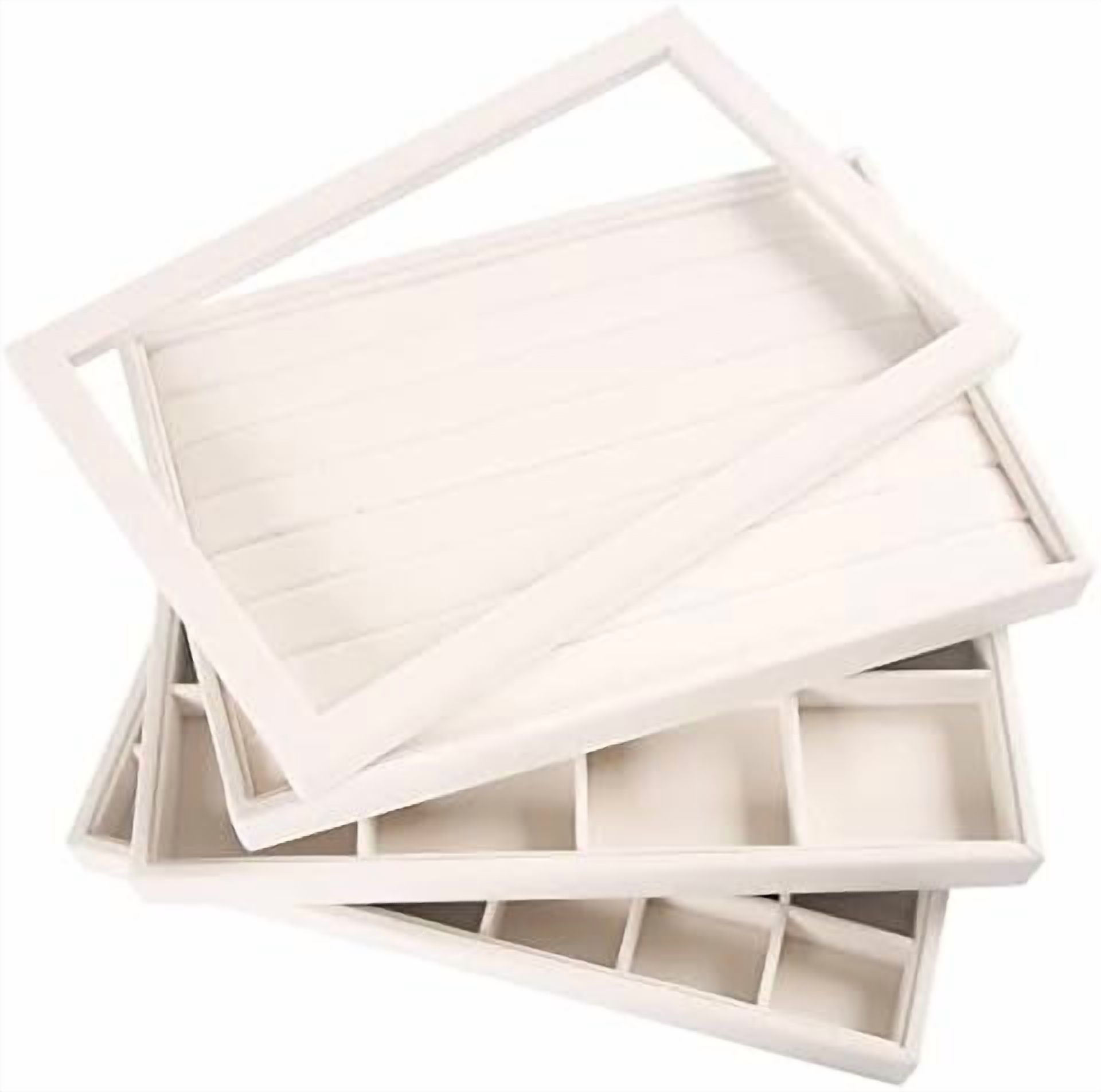 Stackable Jewelry Trays Organizer Set with Clear Lid, Trays for Drawer ...