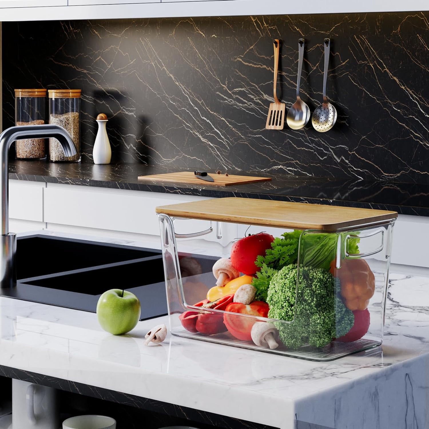 Stackable Kitchen Counter Bins for Onion, Potato, Garlic, Fruit ...