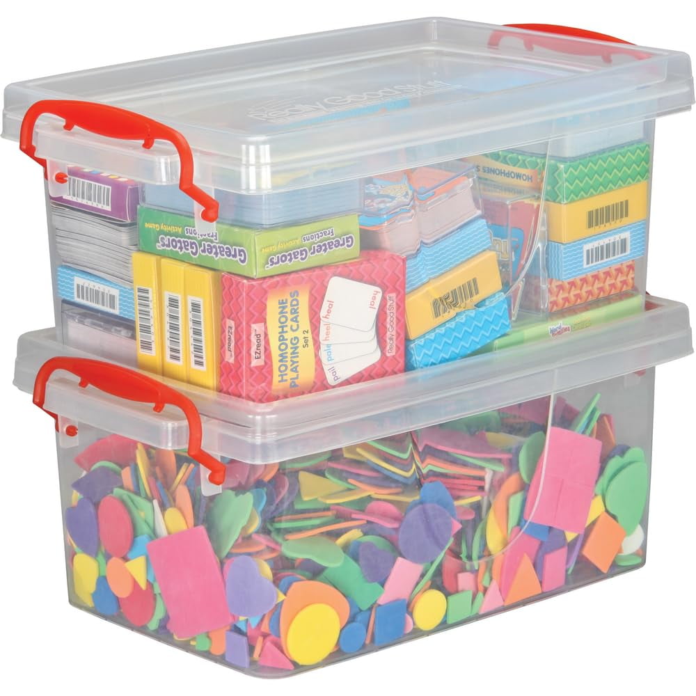 Stackable Large Storage Tubs with Locking Lids, 13" x 8 1/4" x 5 3/4 ...