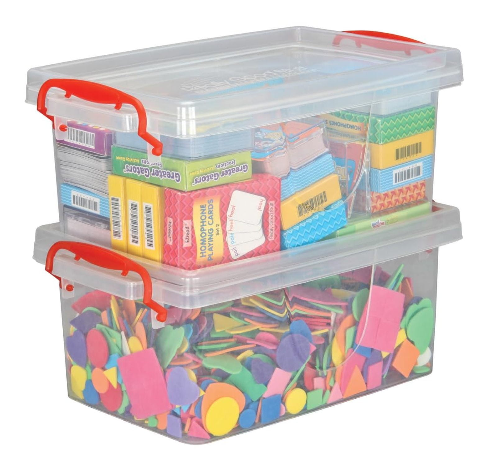 Stackable Large Storage Tubs with Locking Lids, 13" x 8 1/4" x 5 3/4 ...