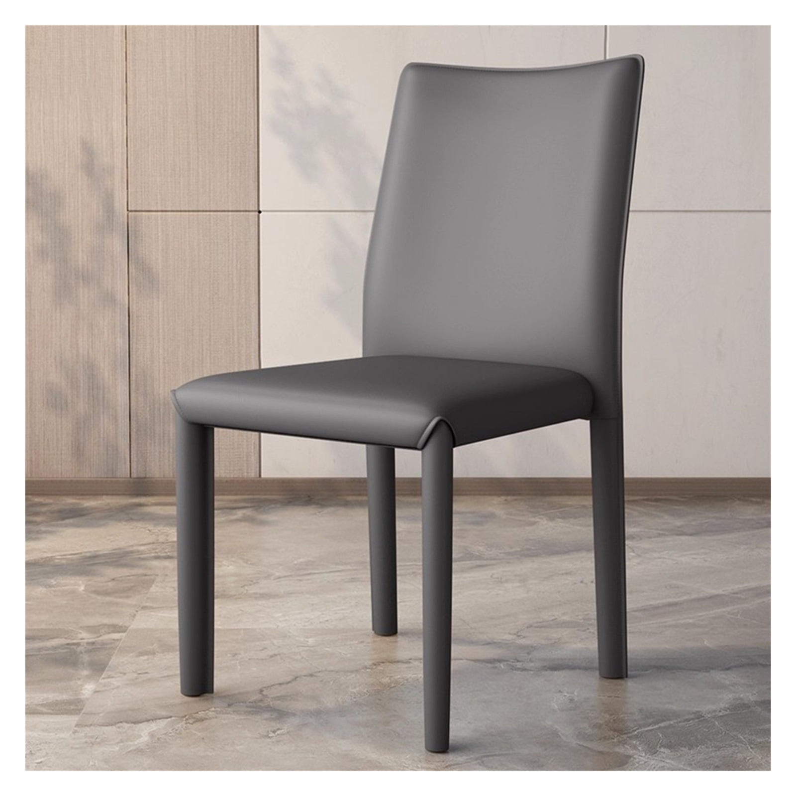 Stackable Leather Dining Chairs Minimalist Restaurant Lounge Chair ...
