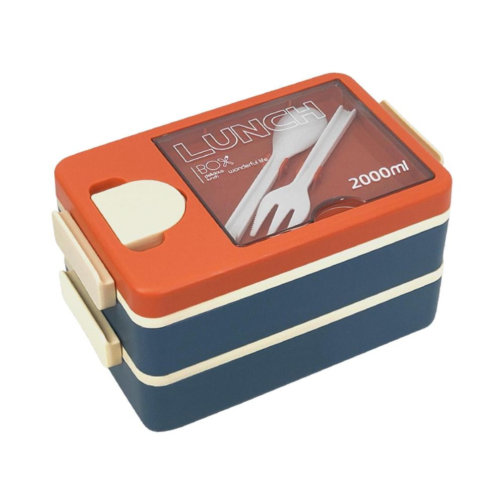 Stackable Lunch Containers | 2 Layers Lunch Box with Compartments ...