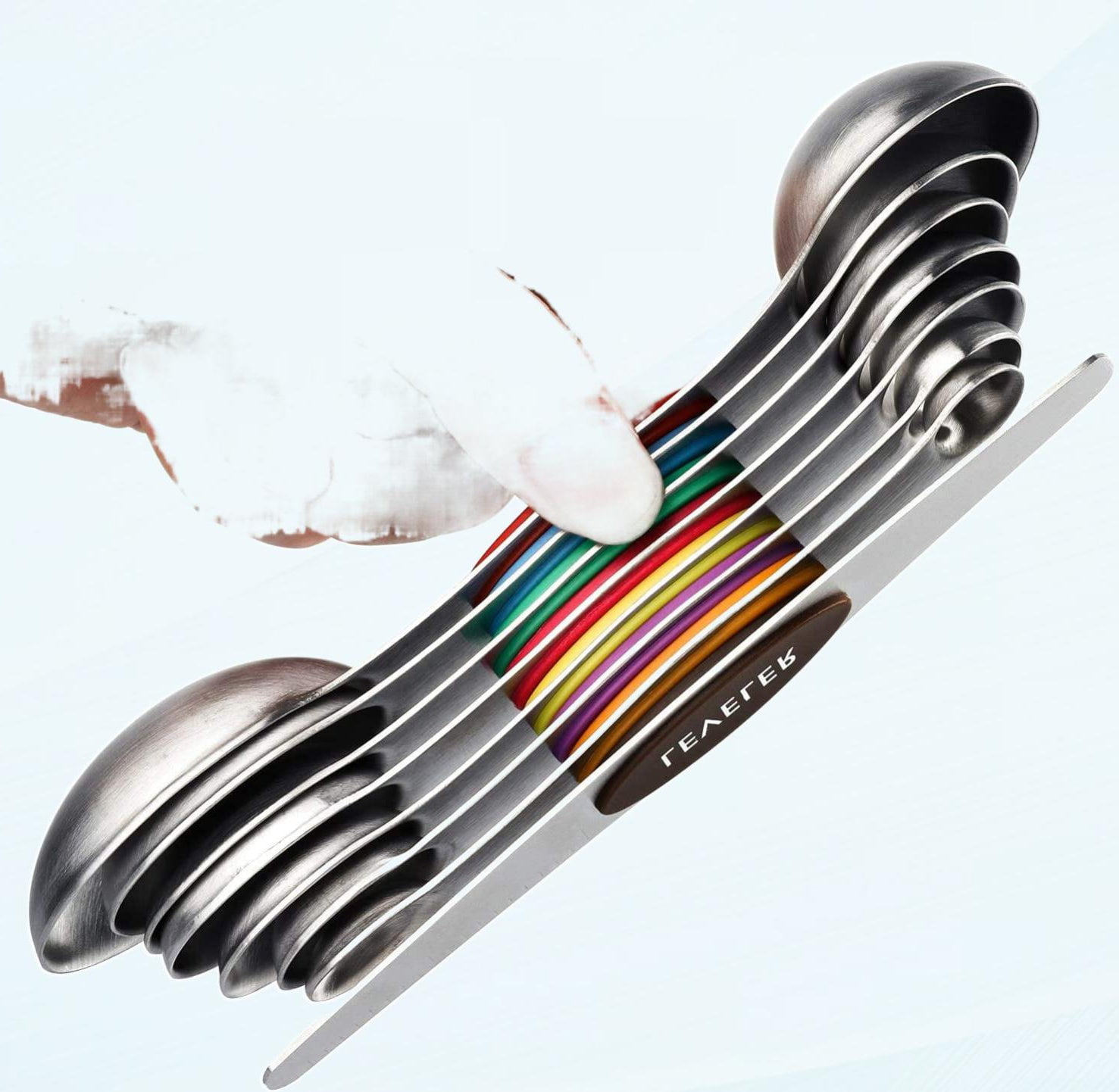 Stackable Magnetic Measuring Spoons Set of 8, Stainless Steel, Dual ...