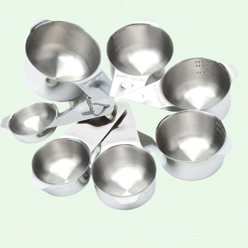 Stackable Measuring Cups and Spoons Set of 7, Stainless Steel, for Dry ...