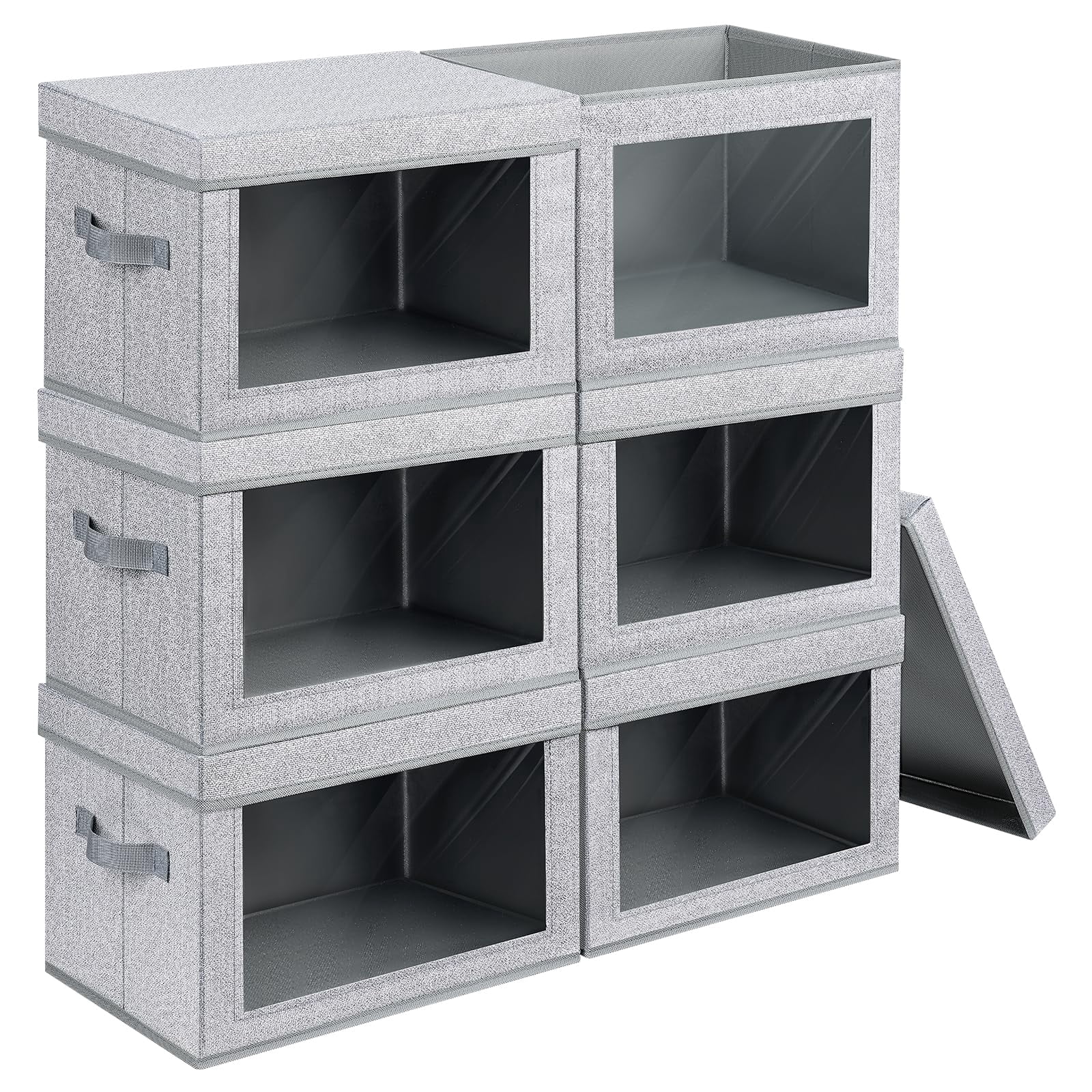 Stackable Medium Foldable Wardrobe Clothes Organizer Blended L(6-Pack ...